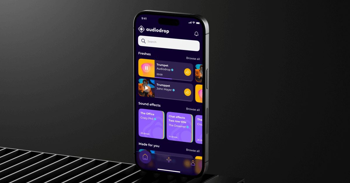 AudioDrop − Native Mobile App | Aras™ Digital Products